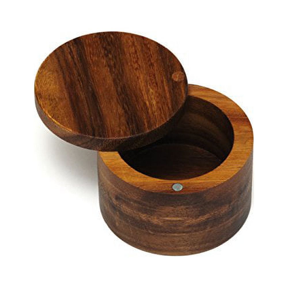 Lipper International Acacia Salt Box with Swivel Cover - Walmart.com