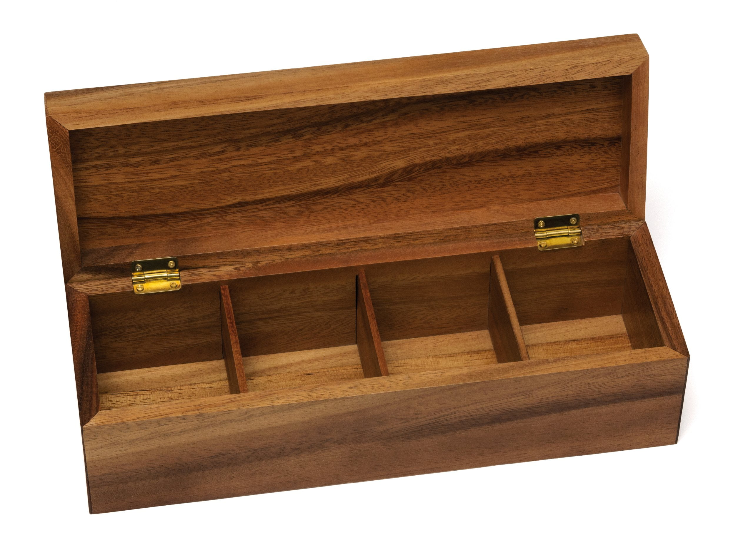 Lipper International Acacia Tea Box, 4-Section - Walmart Business Supplies