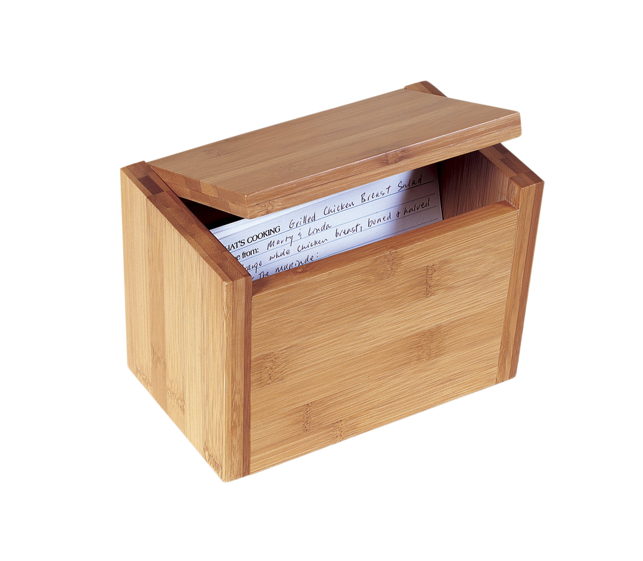 Lipper International Bamboo Recipe Box, Brown - Walmart.com