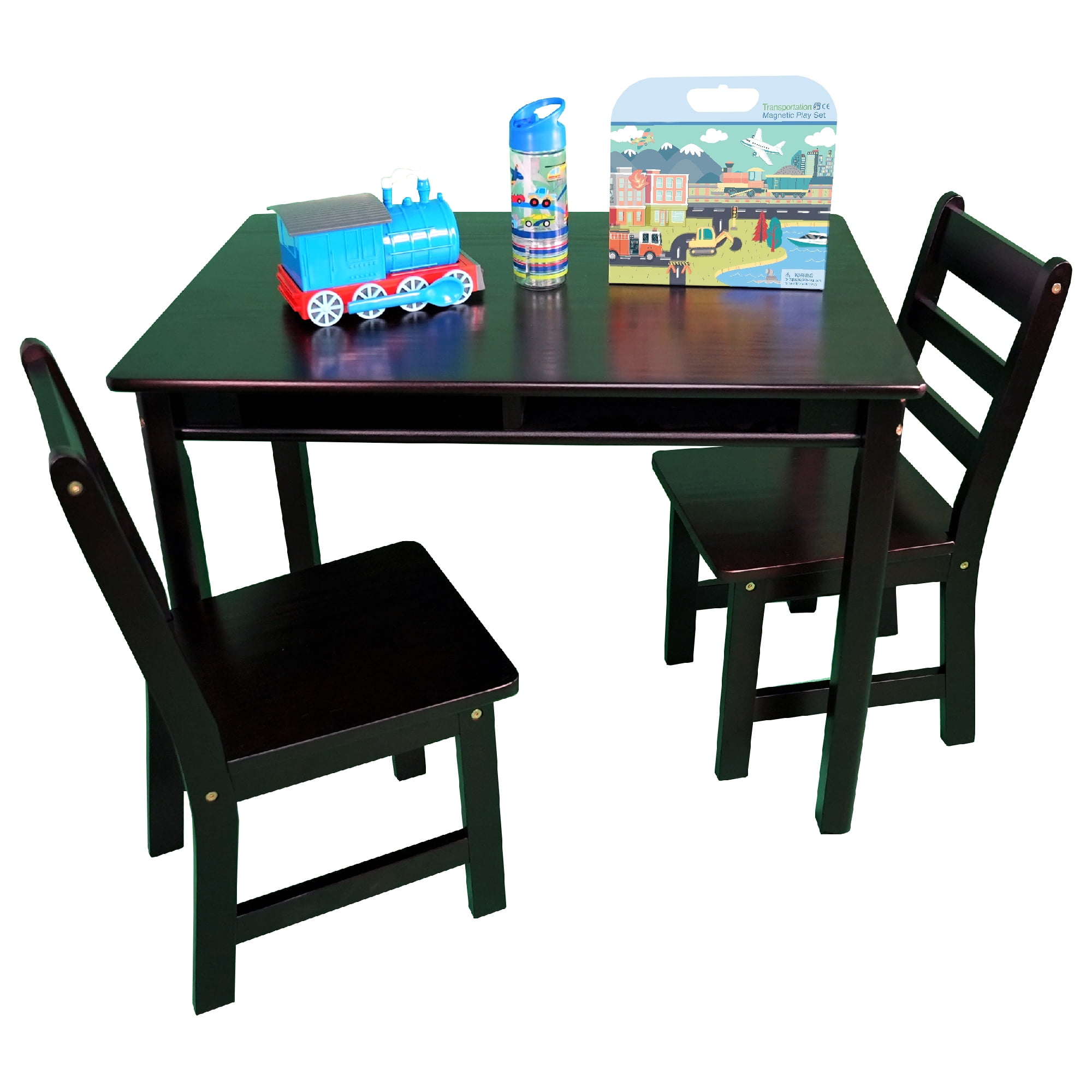 Lipper childrens walnut rectangle table and 4 chairs store