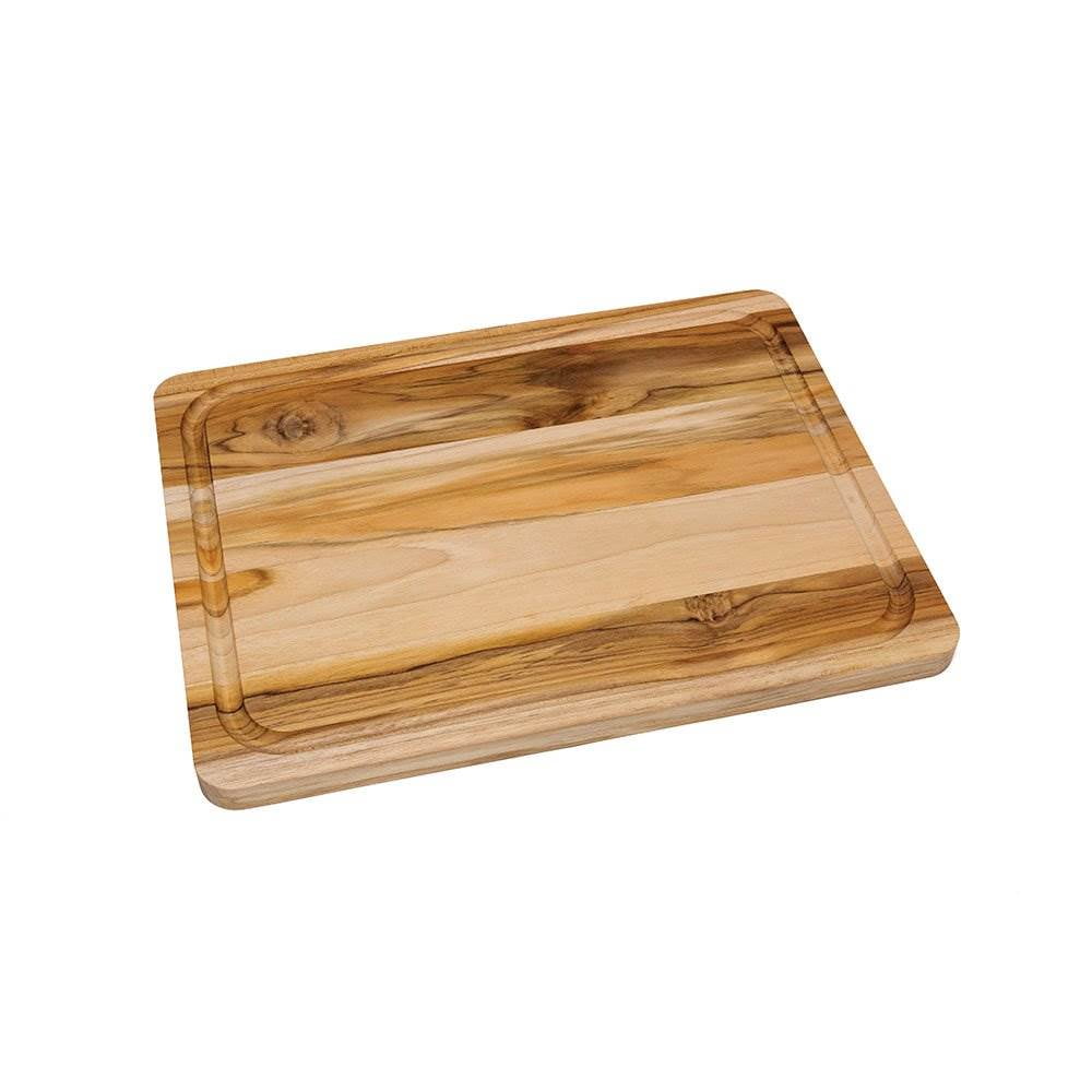 Lipper International Teak Edge Grain Wooden Reverse 16" x 12" Cutting ...