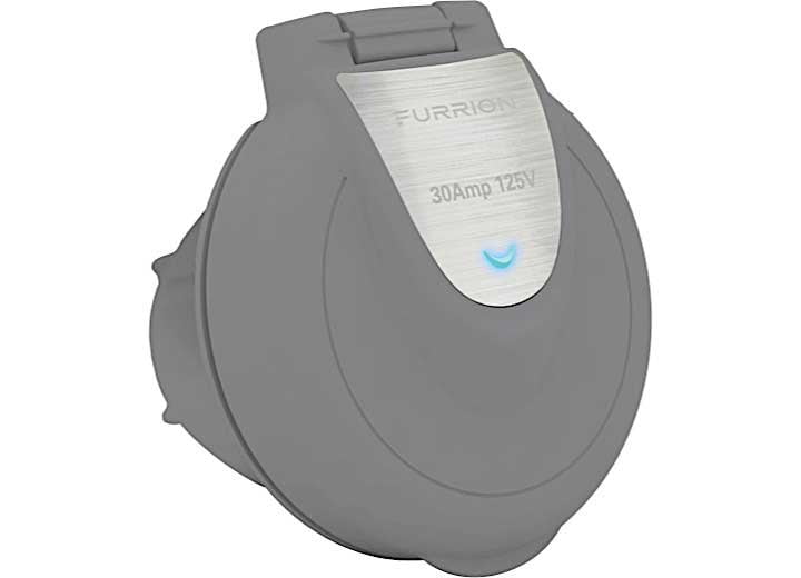 Lippert 2021123677 30A 125V Marine Power Smart Inlet, Gray, Round, Am ...