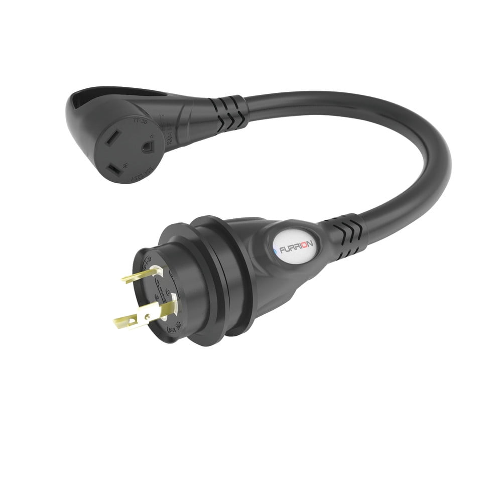 Lippert 381644 30A Connector to 20A Plug Pigtail Adapter - Black ...