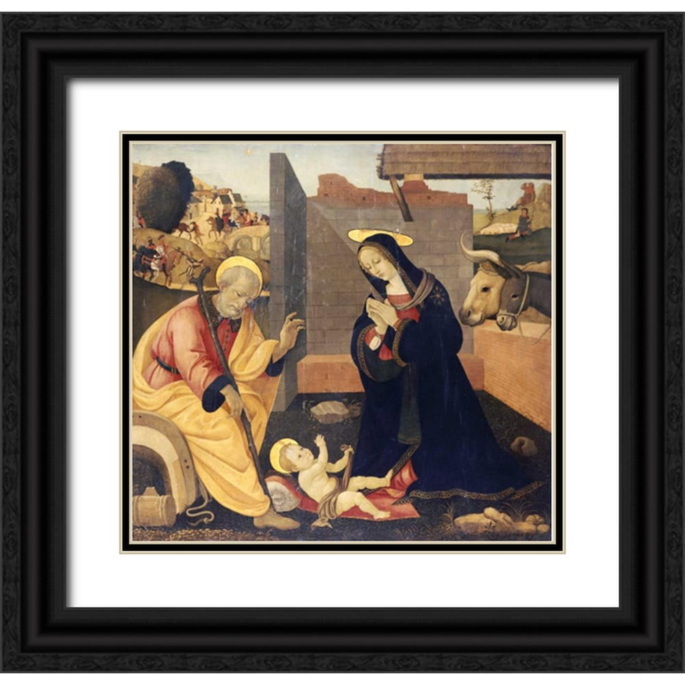Lippi, Filippo 21x20 Black Ornate Wood Framed with Double Matting ...