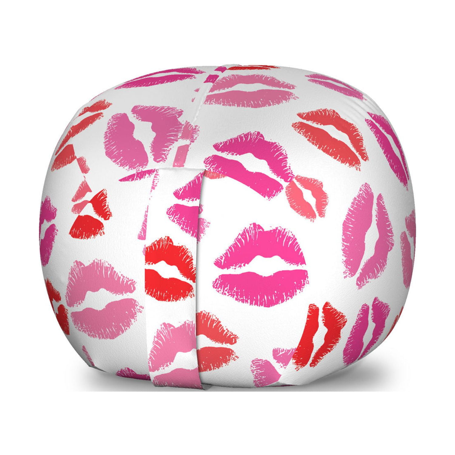 Lips Storage Toy Bag Chair, Pink and Warm Color Romantic Kisses Smack ...