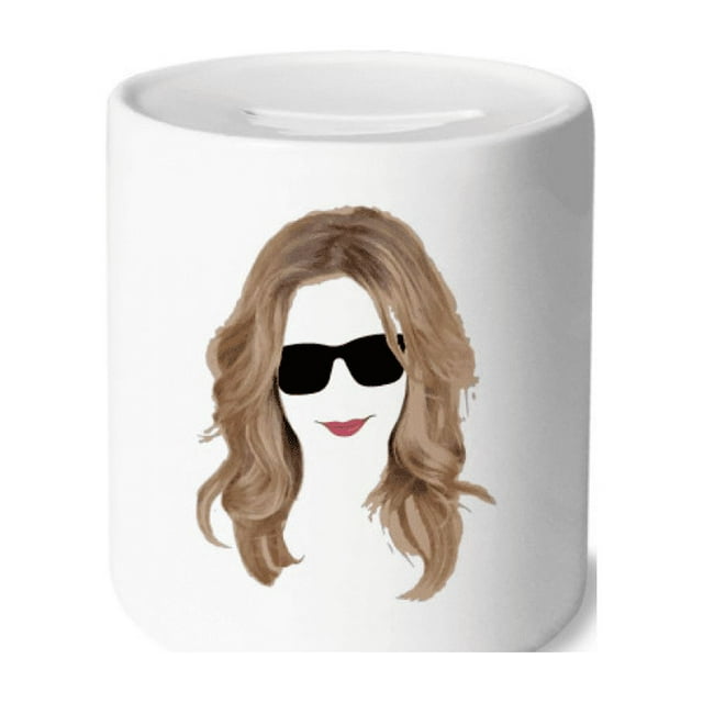 Lips Women Hair Glasses Art Deco Fashion Money Box Cerac Coin Case ...