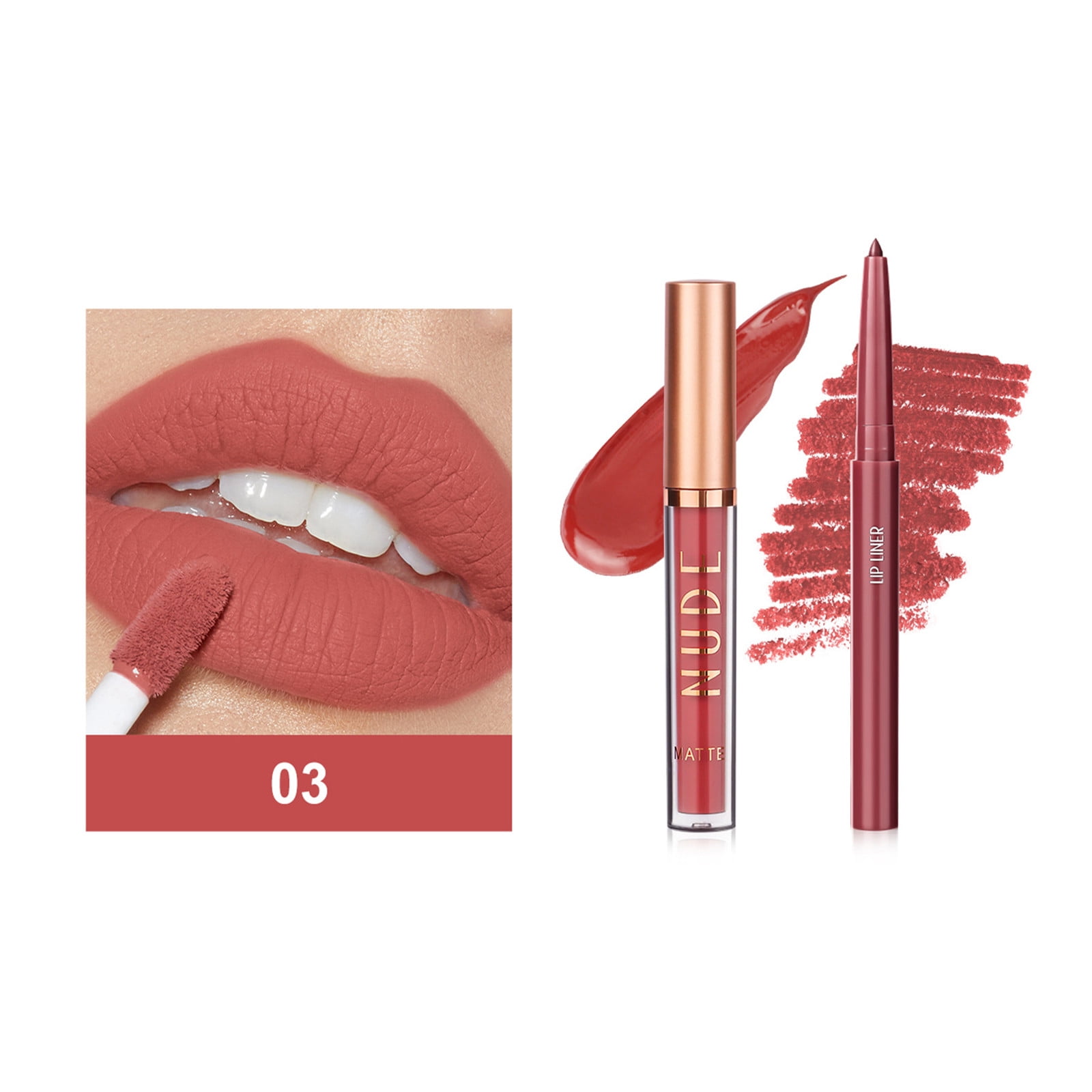 Lipstick And Lip Liner Set For Long Lasting Wear And No Cup Stains ...