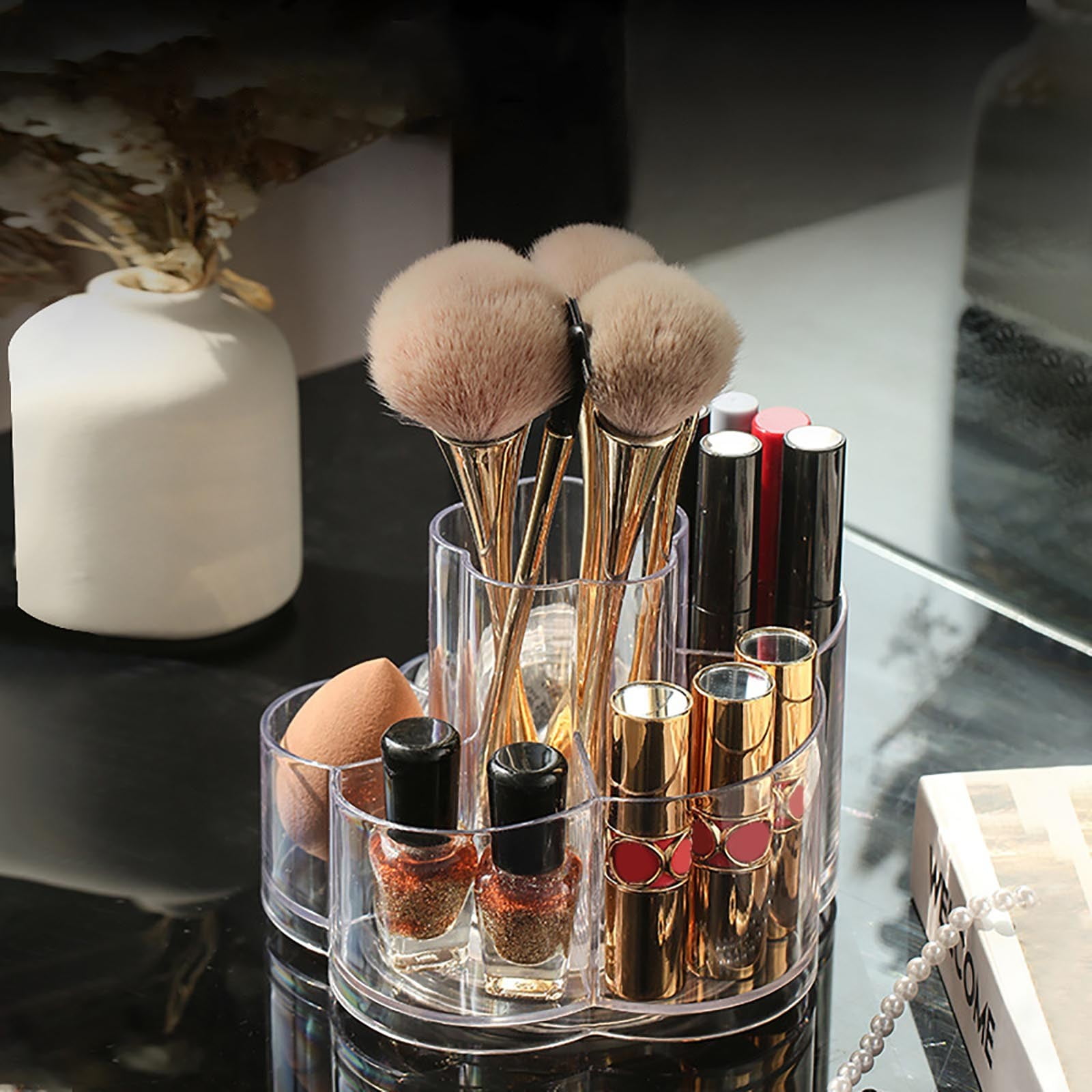 Lipstick Beauty Egg Cosmetic Swivel Organizer Dresser Desktop Storage ...