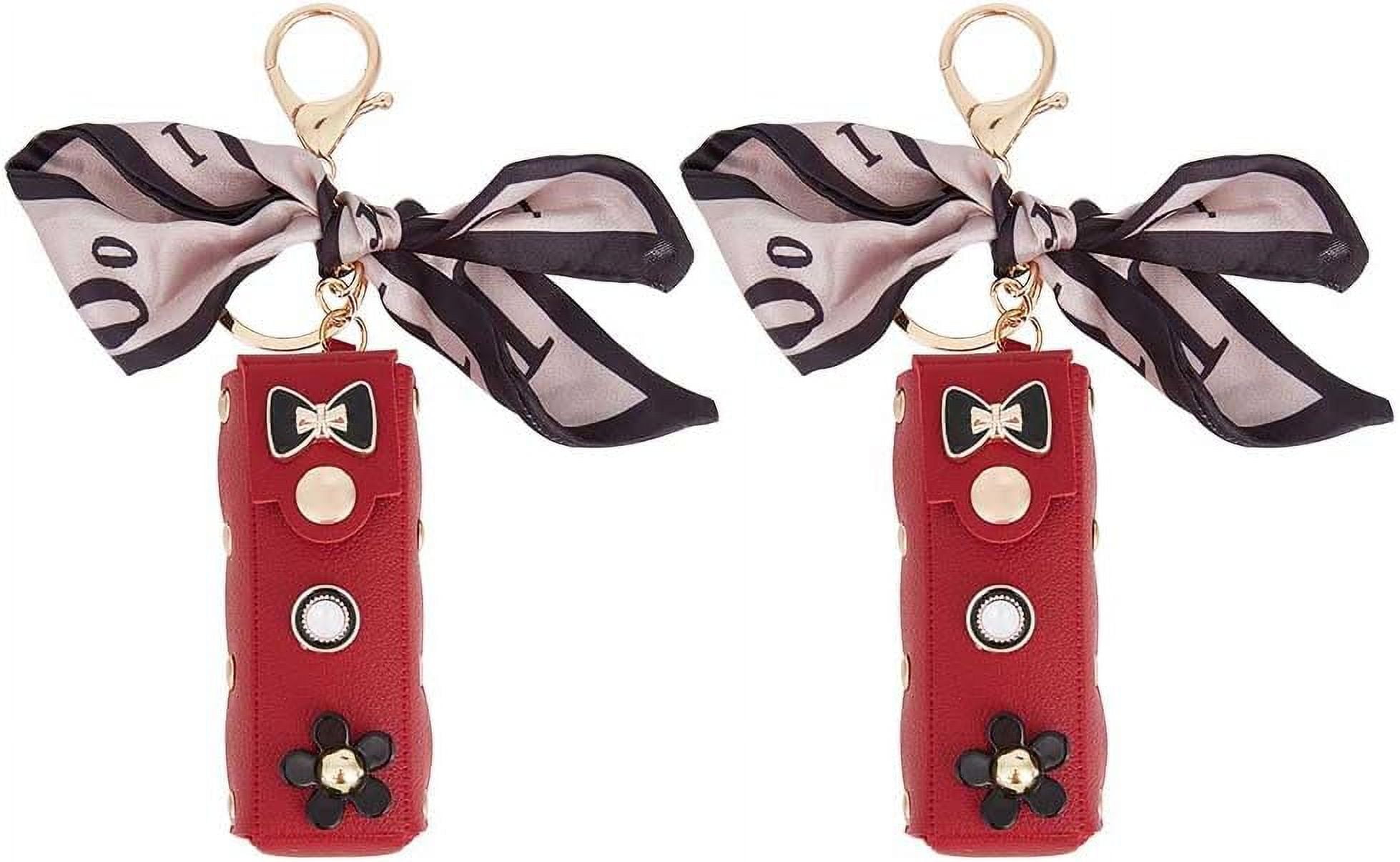 Lipstick Case Holder 5.9 Inch PU Leather Chapstick Holder Keychain ...