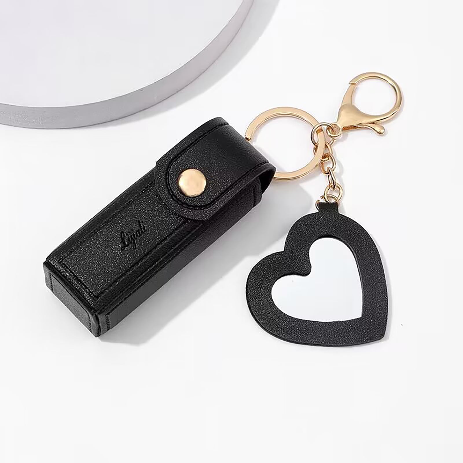 Lipstick Holder Keychain, Cebalnir PU Leather Chapstick Case Keychain ...