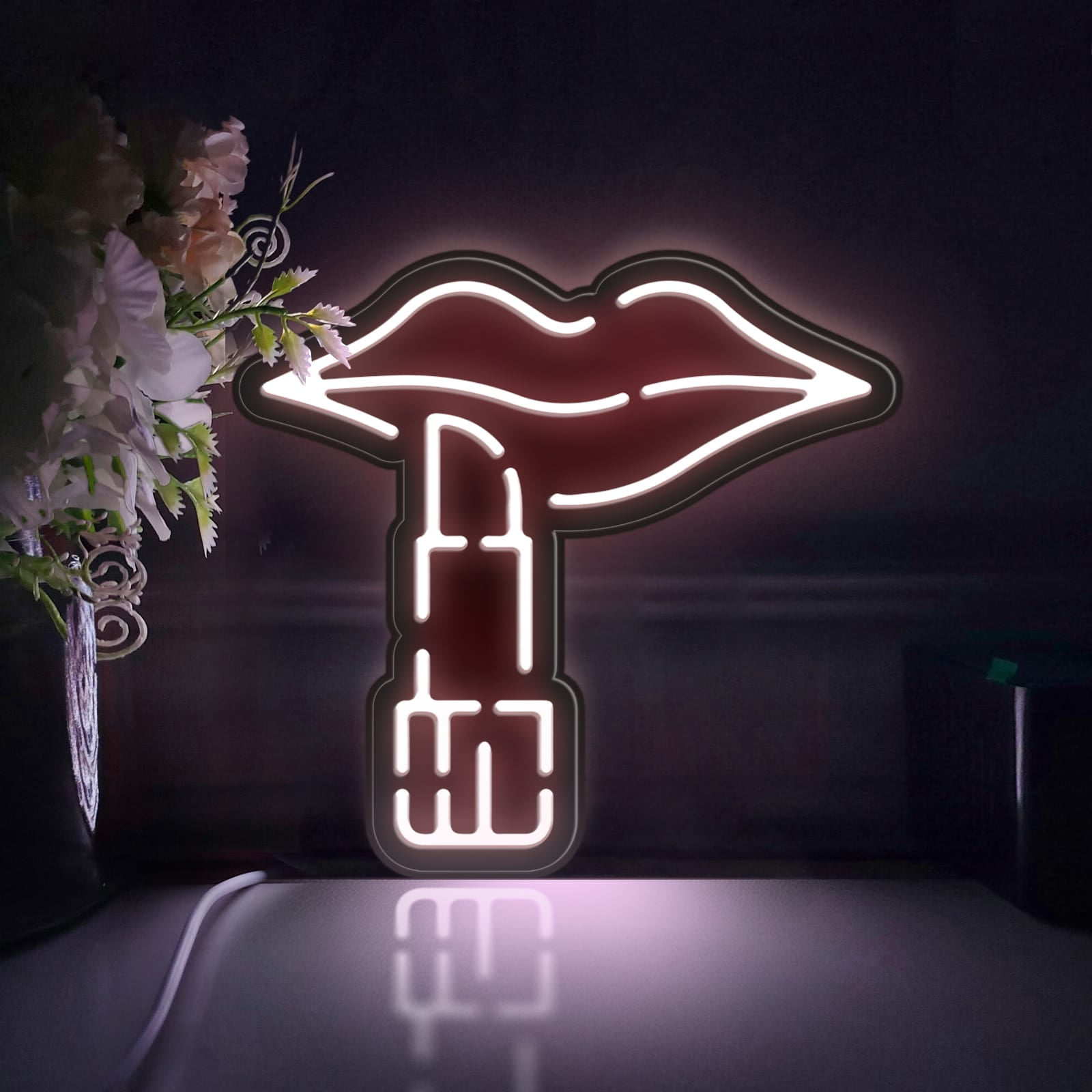 Lipstick Led Light Box, Dimmable Neon-Like Light Signs USB Power for ...