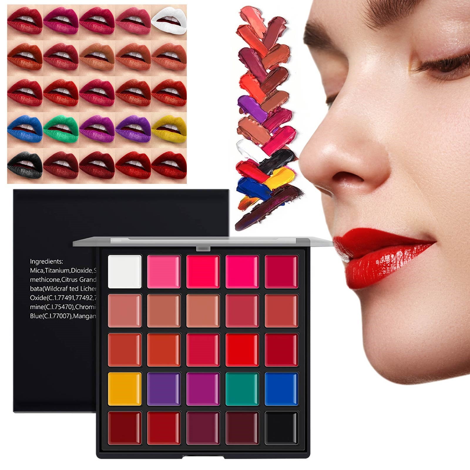 Lipstick Plate 25 Color Lip Gloss Moisturizing Makeup Set 25 Lipsticks ...