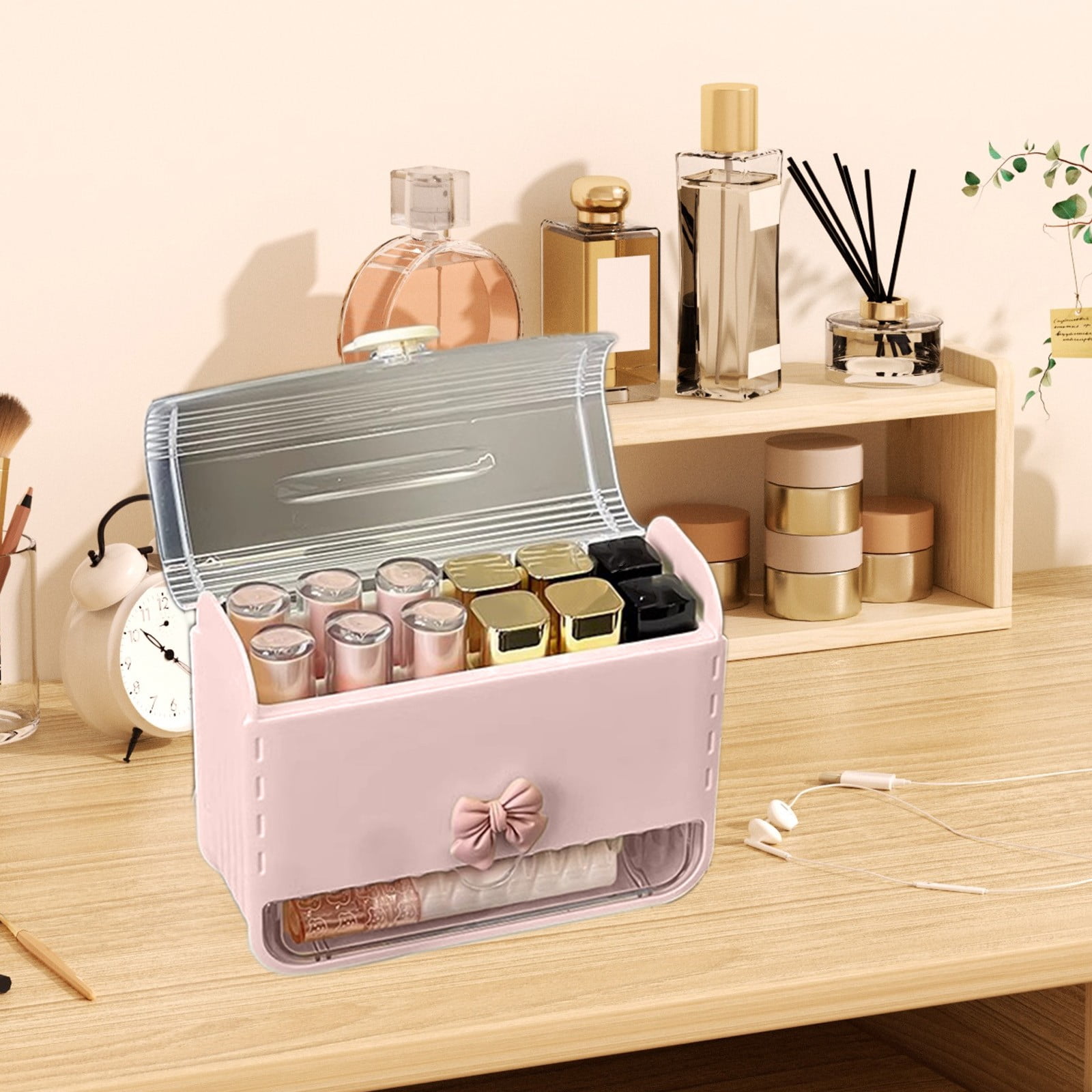 Lipstick Storage Box Organizer | Multi-Grid Cosmetic Display Shelf for ...