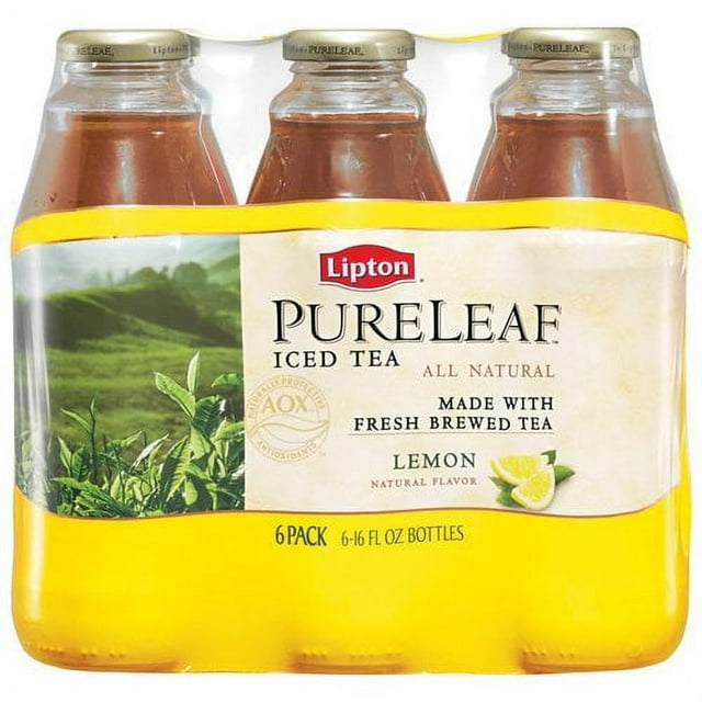 Lipton All Natural Pureleaf Lemon Iced Tea, 16 Fl. Oz., 6 Count ...