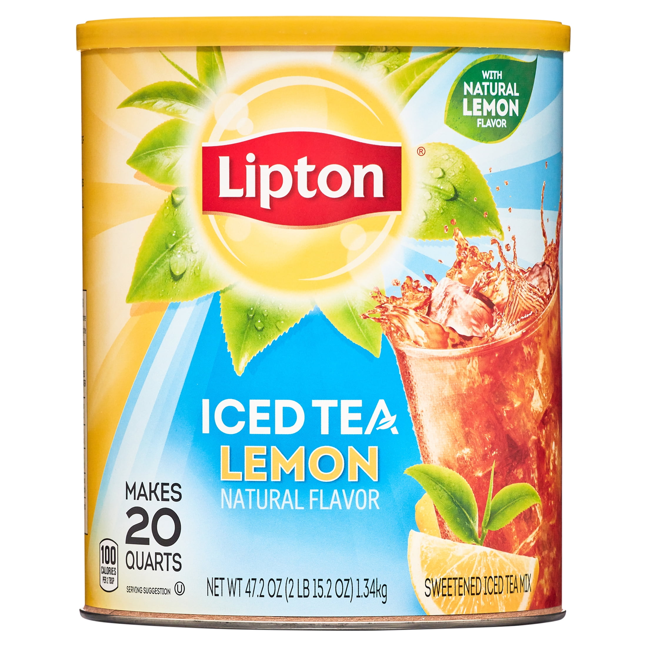 Lipton Iced Tea Mix Black Tea, Lemon, Caffeinated, Makes 20 Quarts ...