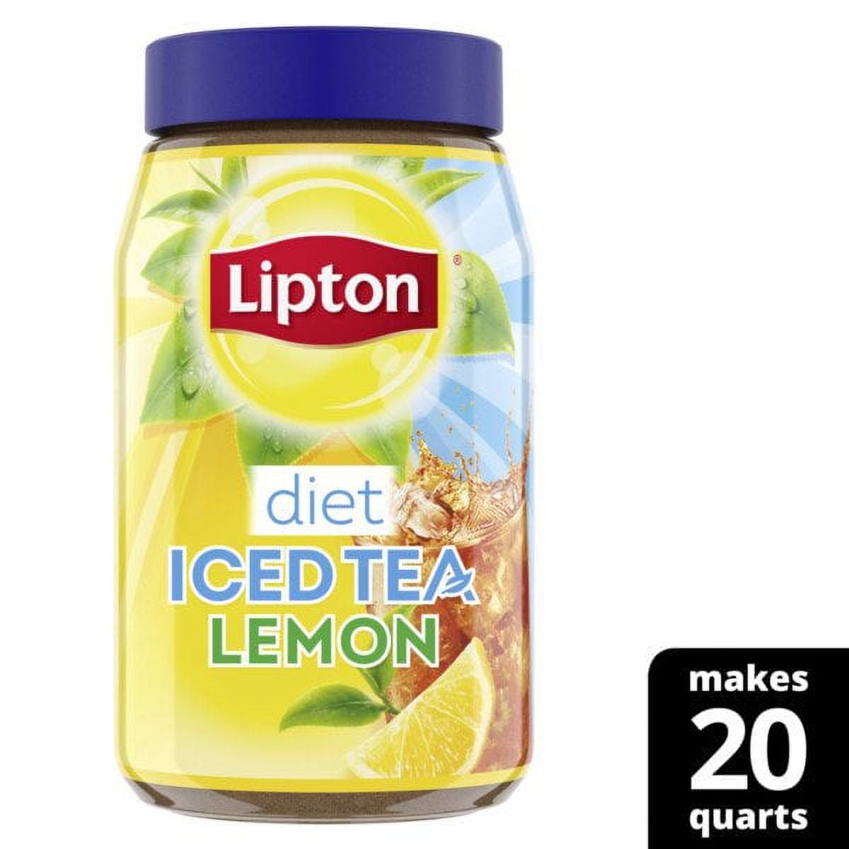 Lipton Sugar-Free Instant Black Iced Tea Mix, Diet Lemon Flavor, 20 qt ...