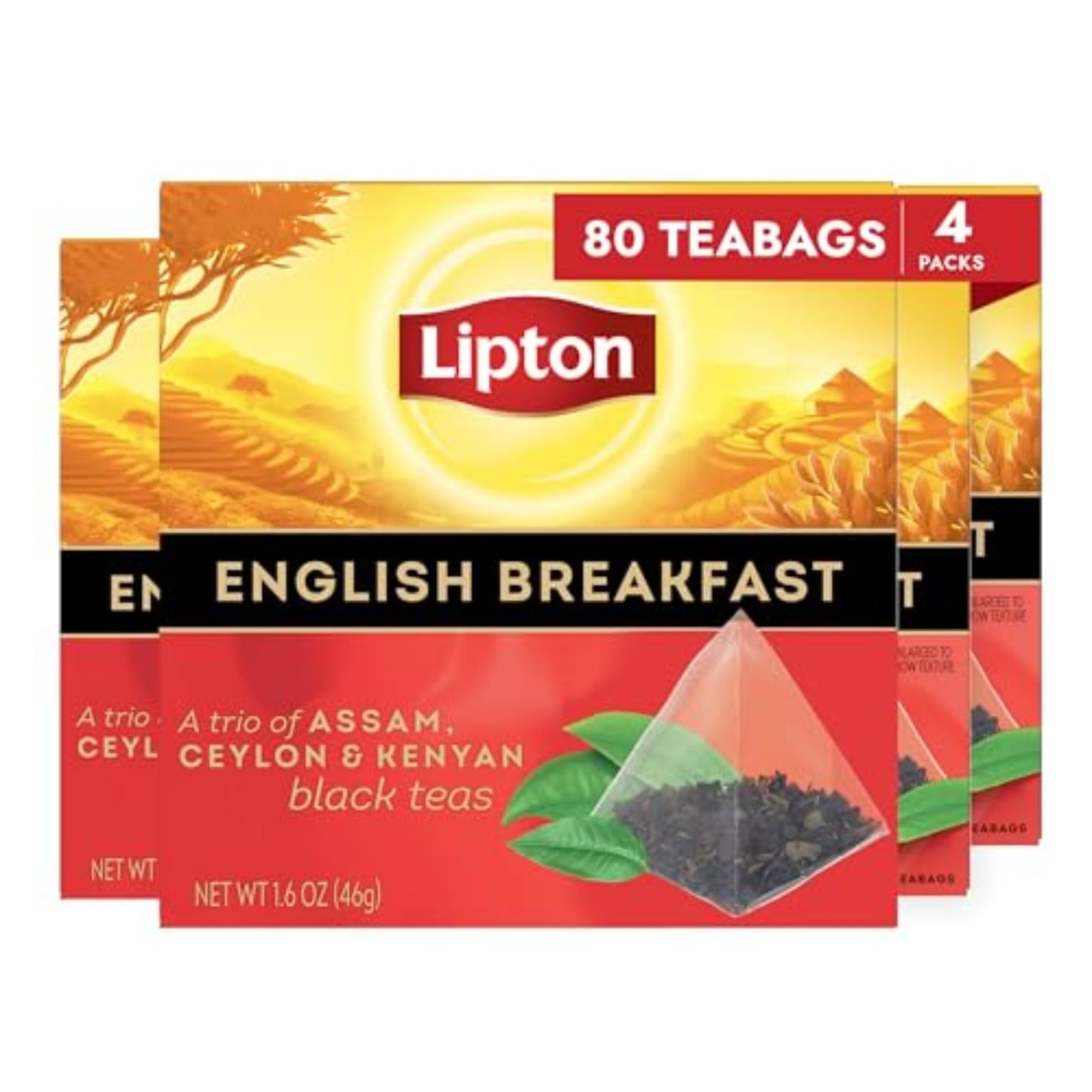 Lipton Black Tea AJH3 English Breakfast, Pyramid Tea Bags, Flavored ...