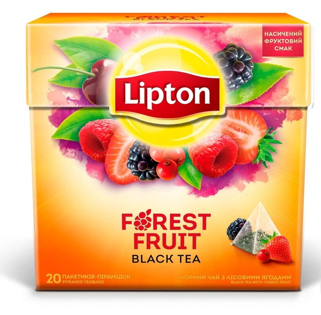 Lipton Black Tea, Forest Fruit Flavor, Premium Pyramid Tea Bags, 20 ...