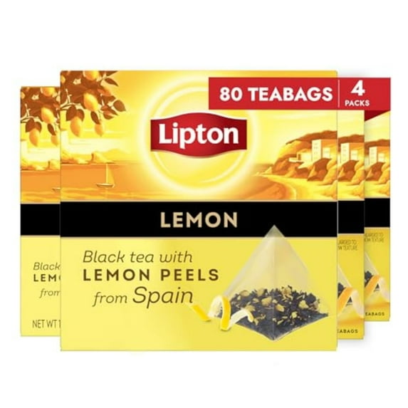 Lipton Black Tea Lemon, Pyramid Tea Bags, Flavored Teabags for a ...