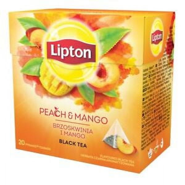 Lipton Black Tea: Peach Mango, Pyramid Style Bags, 20 per box - Walmart.com