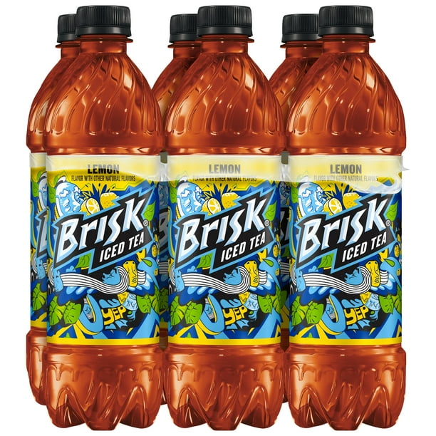 Lipton Brisk Iced Tea, Lemon, 16.9 Fl Oz, 6 Count - Walmart Business ...