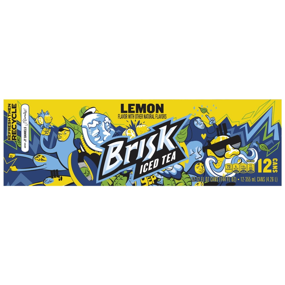 Lipton Brisk Lemon Iced Tea, 12 cans, 12 fl oz - Walmart.com