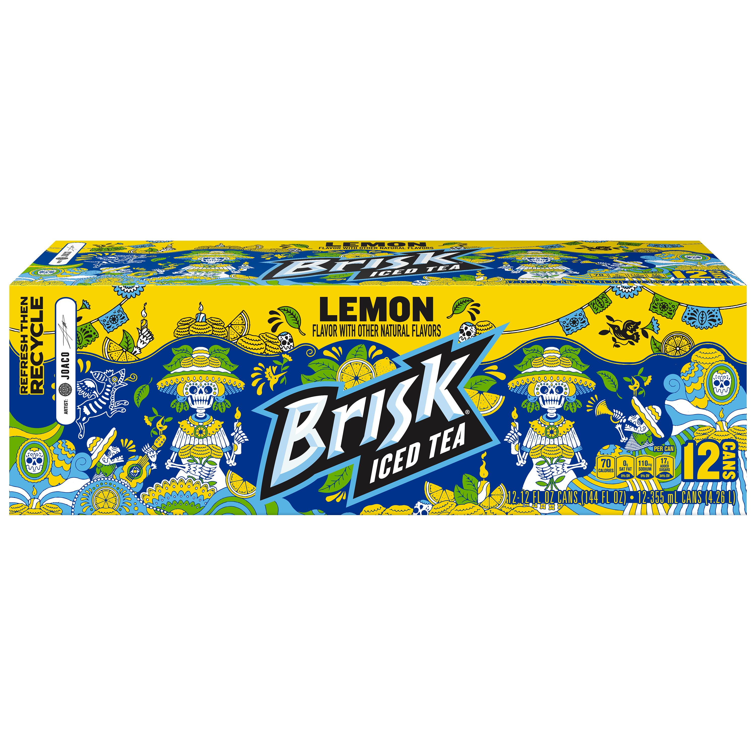 Lipton Brisk Lemon Iced Tea, 12 fl oz, 12 Pack Cans - Walmart.com