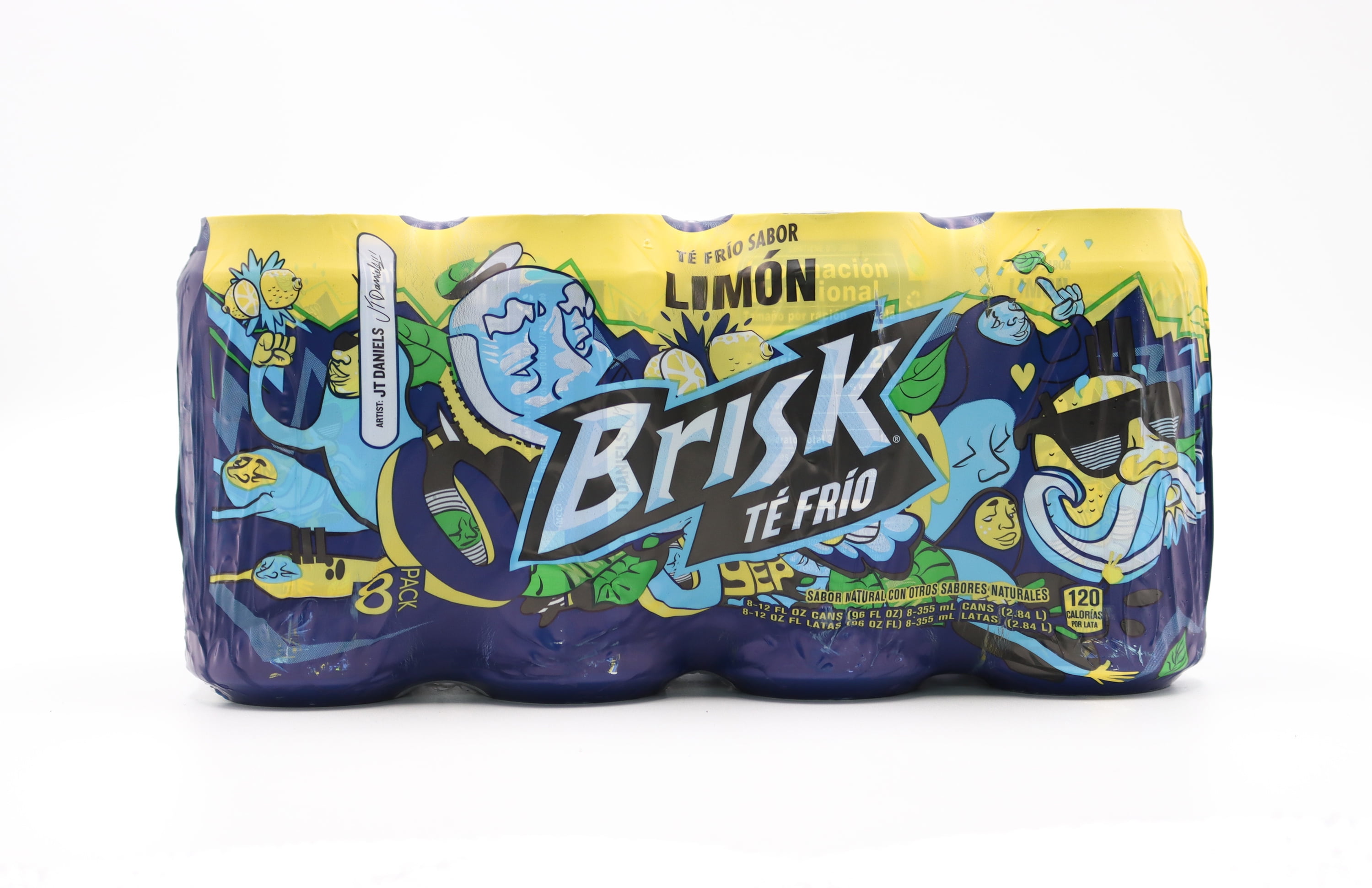 Lipton Brisk Lemon Iced Tea, 12 fl oz, 8 Pack Cans, Soft Drink, Contain ...