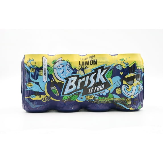 Lipton Brisk Lemon Iced Tea, 12 fl oz, 8 Pack Cans, Soft Drink, Contain ...