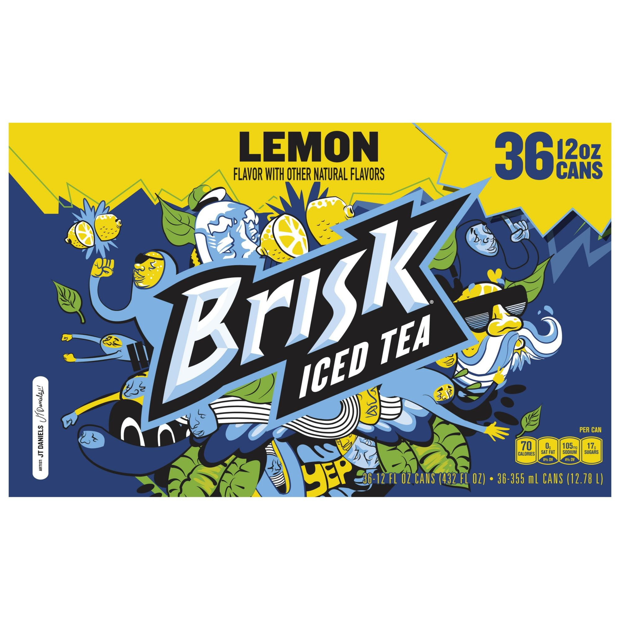 Lipton Brisk Lemon Iced Tea Pack, 36 Cans of 12 oz. Each - Walmart.com