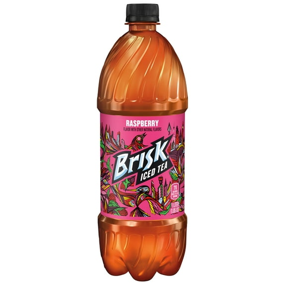 Lipton Brisk Raspberry Iced Tea, Bold Flavor, 1 Liter Bottle - Walmart.com