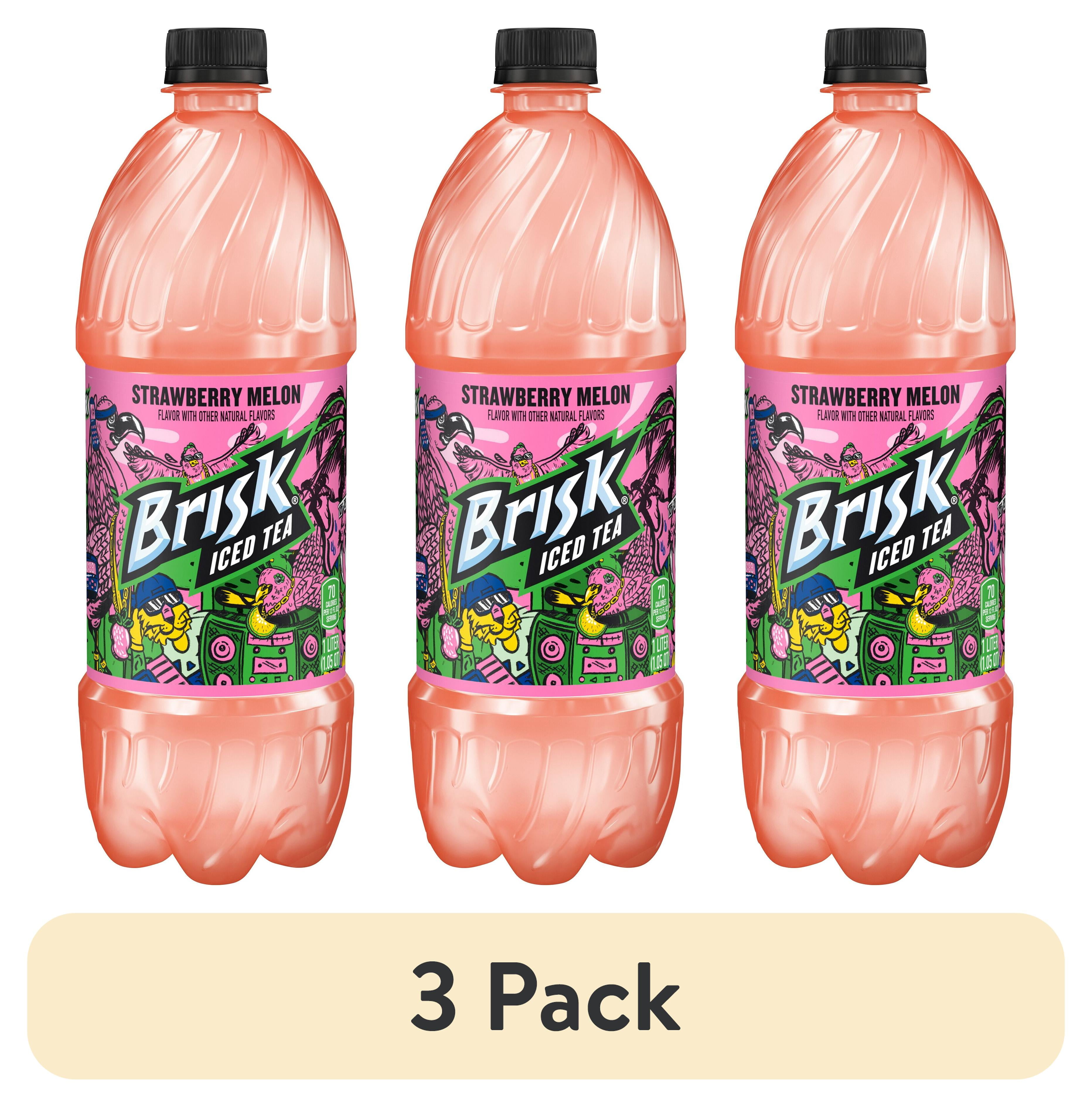 (3 pack) Lipton Brisk Strawberry Melon Iced Tea, Bottled Tea Drink, 1 ...