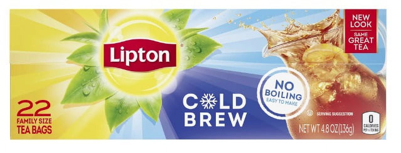 Lipton Family Size Iced Tea Bags for Sweet Regular Cold Brew, Gallon ...