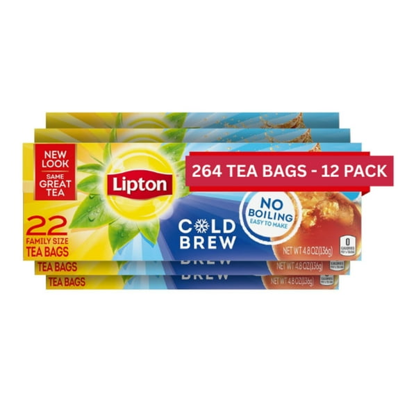 Lipton Family Size Iced Tea Bags for Sweet Regular Cold Brew, Gallon ...