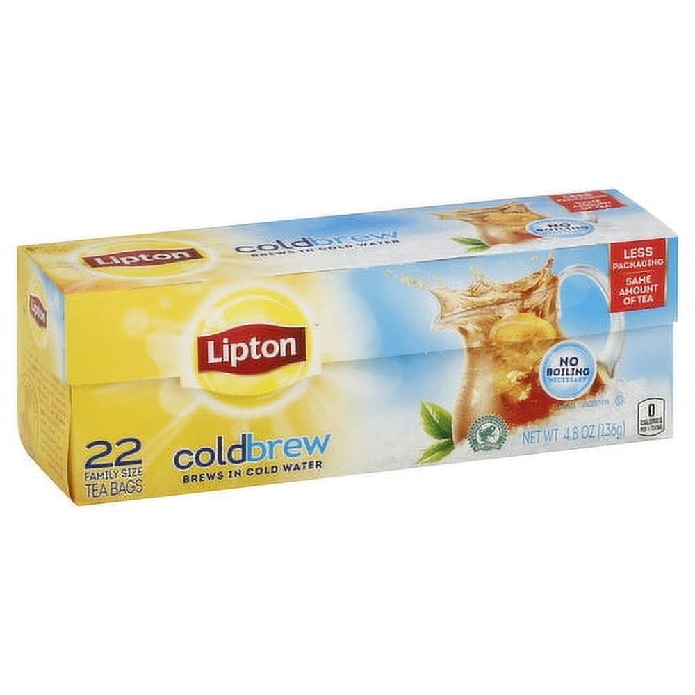 Lipton Cold Brew Iced Tea Family Size Tea Bags - 22 Count - Walmart.com