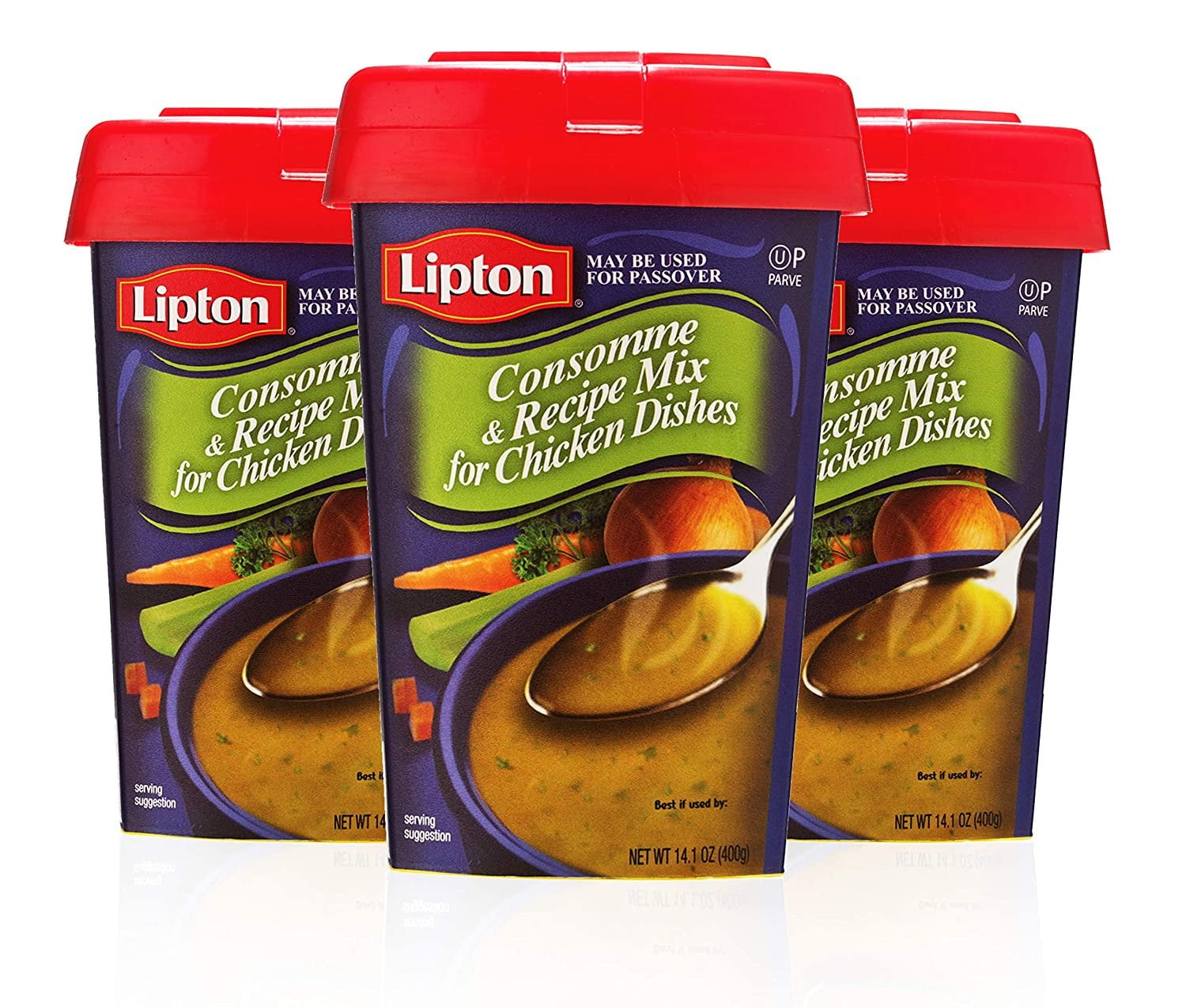 Lipton Consomme, Chicken Style Soup & Seasoning Mix, 14.1oz Canister 3 ...