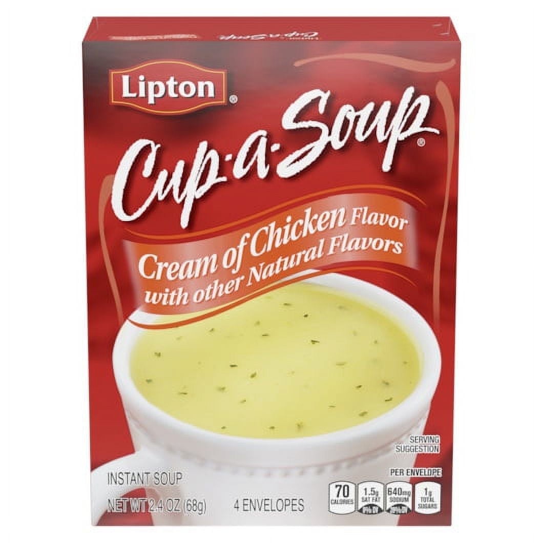 Lipton, Cup A Soup, Cream of Chicken 2.4 oz, Instant Soup Pack ...