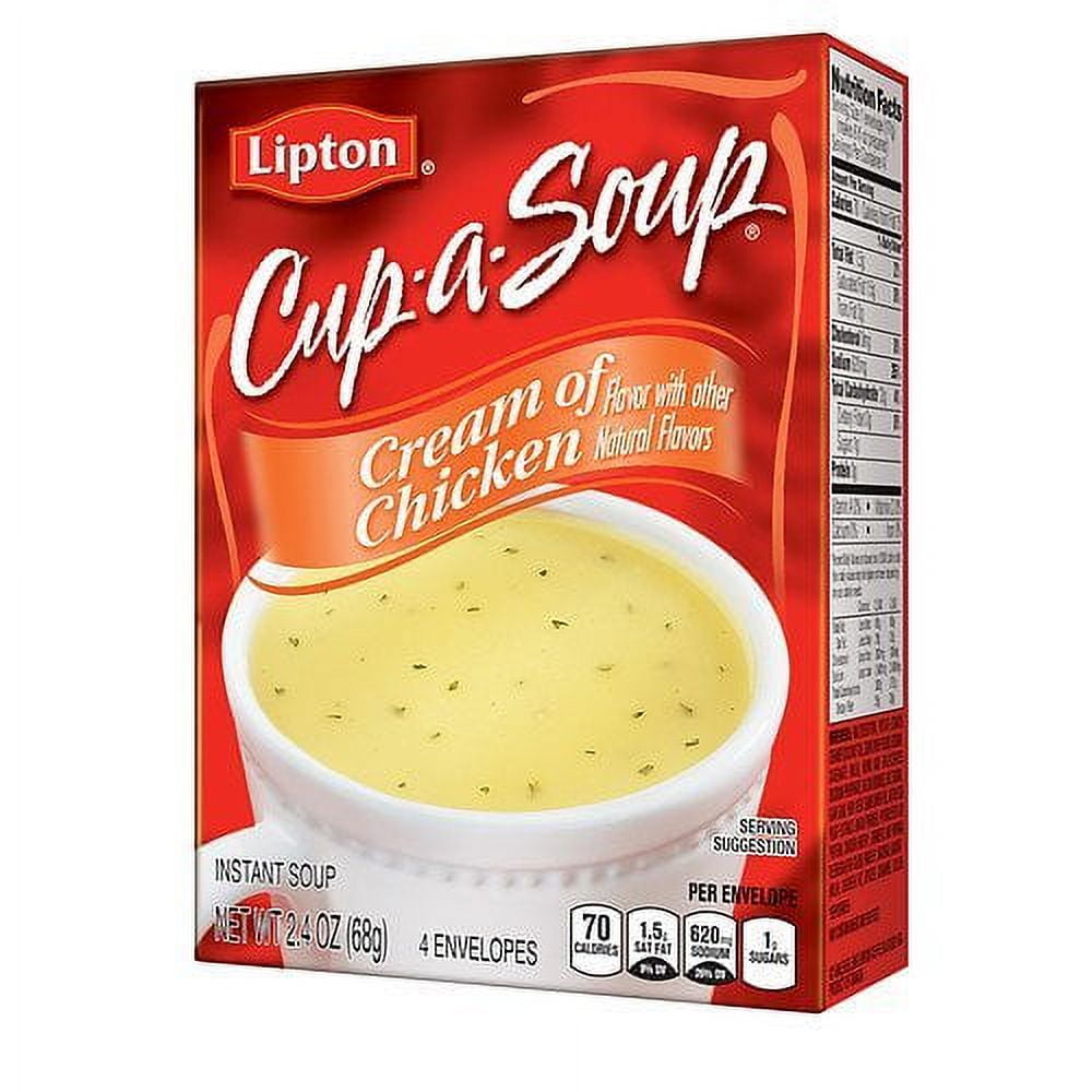 Lipton Cup-a-Soup, Cream of Chicken Instant Mix, 2.4 oz Packets, Pack ...
