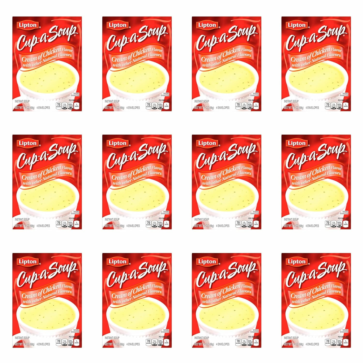 Lipton Cup-a-Soup Instant Soup For a Warm Cup of Soup Cream of Chicken ...
