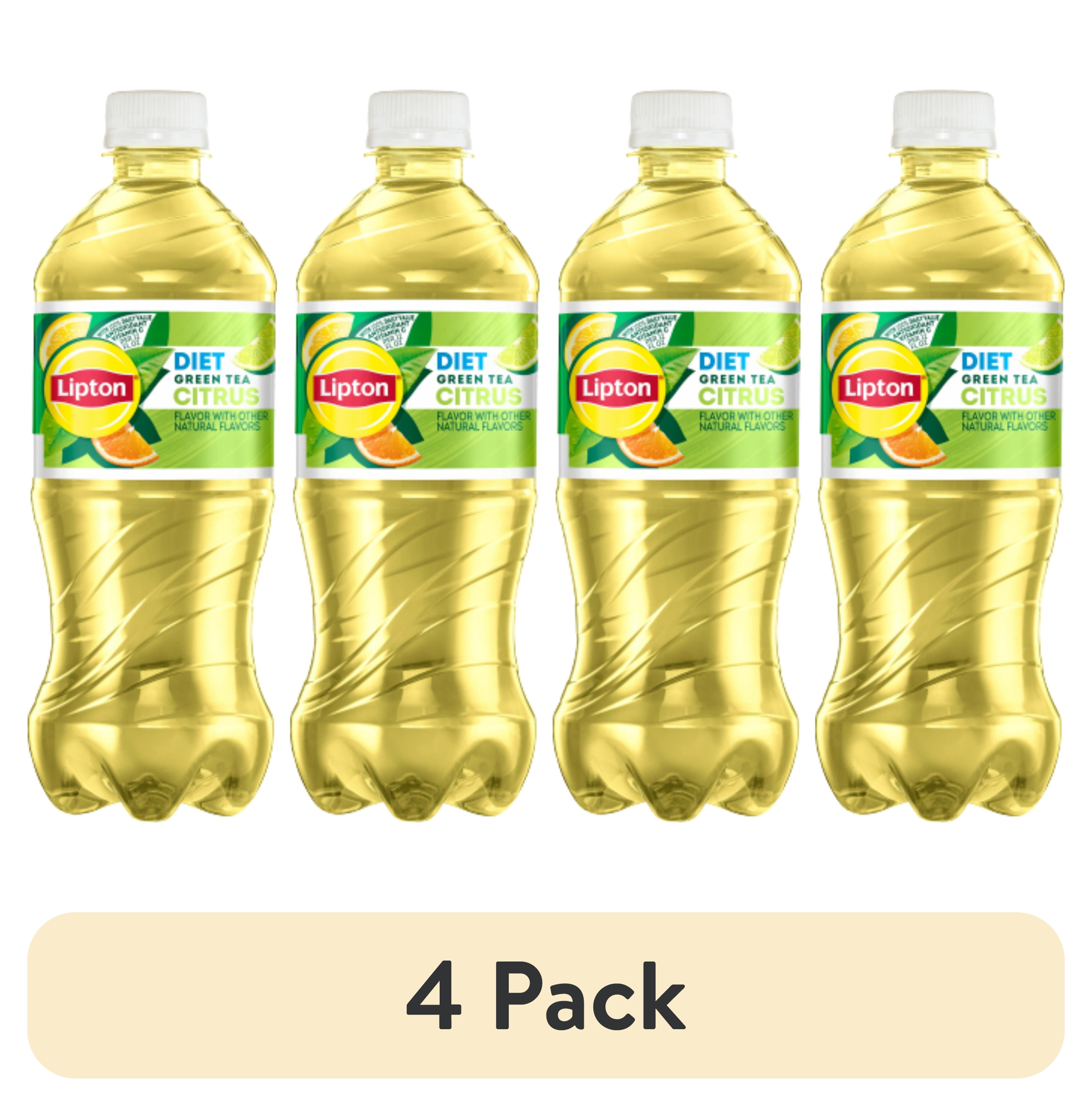 (4 pack) Lipton Diet Green Tea Citrus, Bottled Tea Drink, 20 fl oz ...