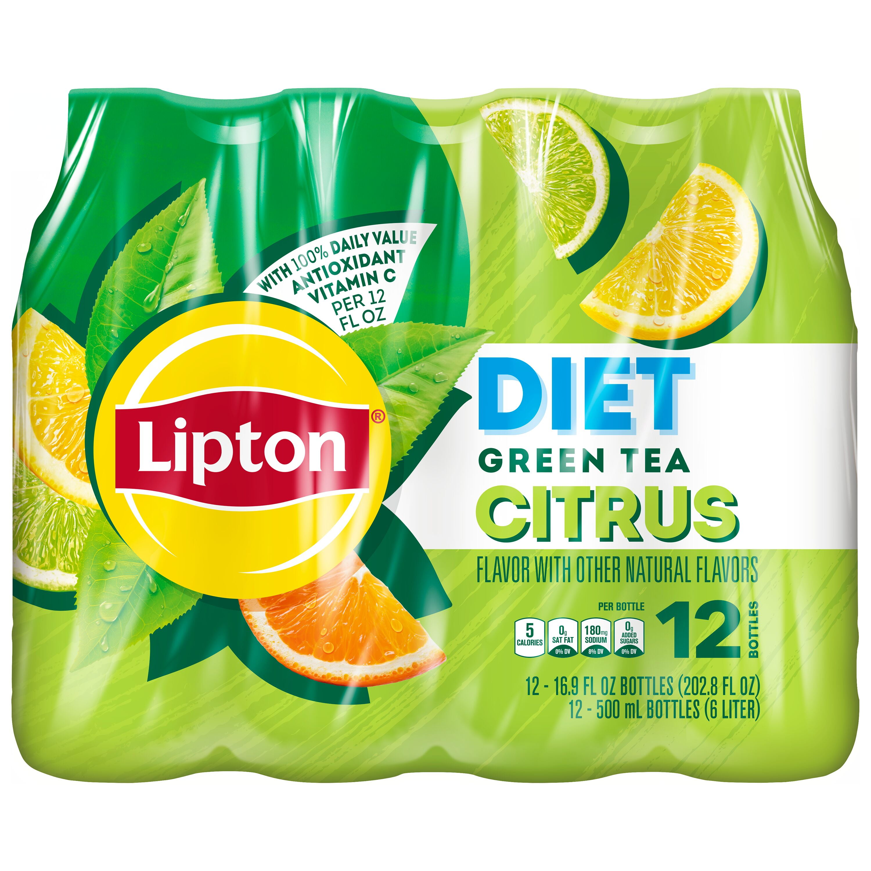 Lipton Diet Green Tea With Citrus, 16.9 Fl Oz (Pack Of 12) - Walmart.com