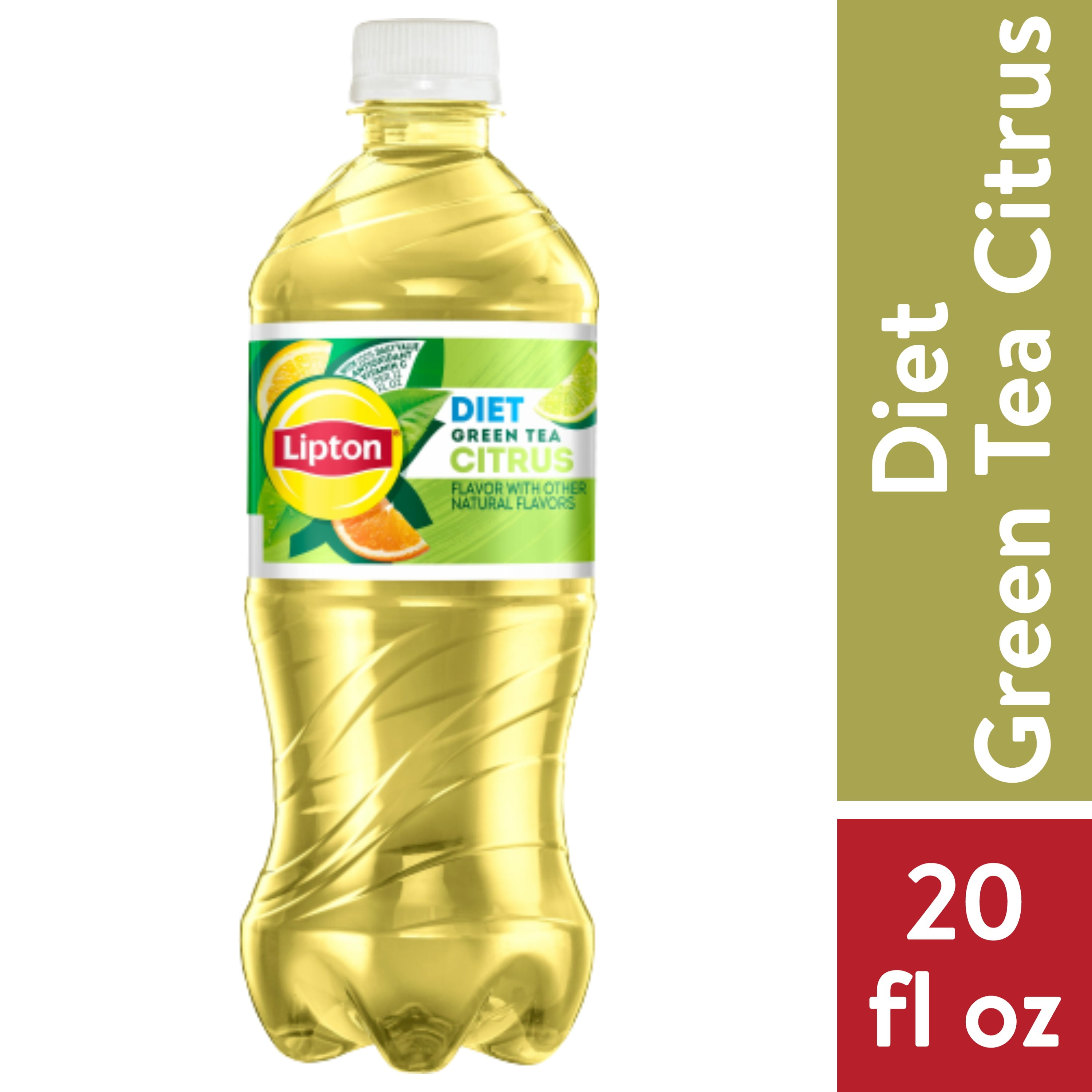 Lipton Diet Green Tea Citrus, Zero Calorie, Bottled Tea Drink, 20 fl oz ...
