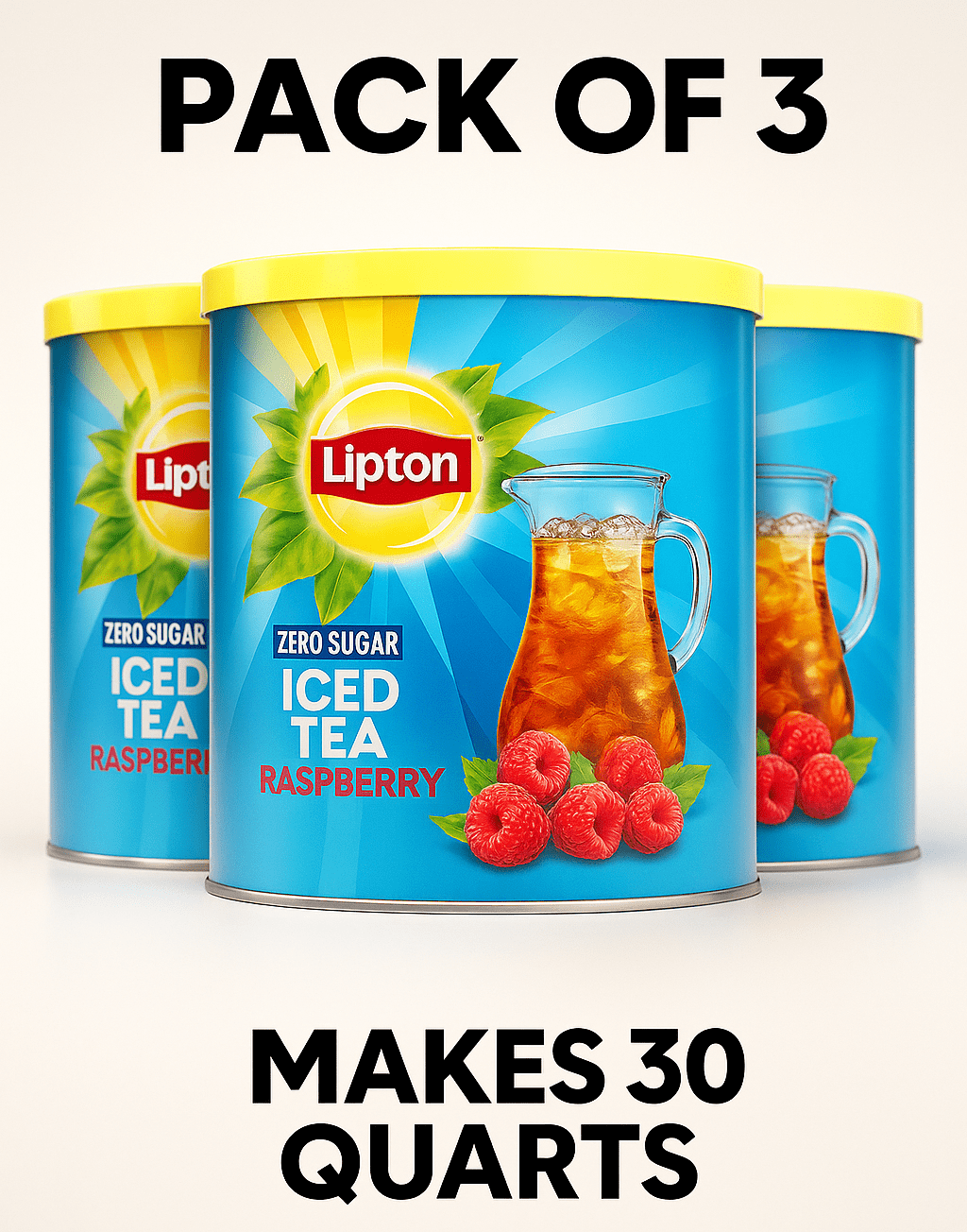 Lipton Diet Raspberry Iced Tea Mix, Sugar-Free, Black Tea, Plant-Based ...