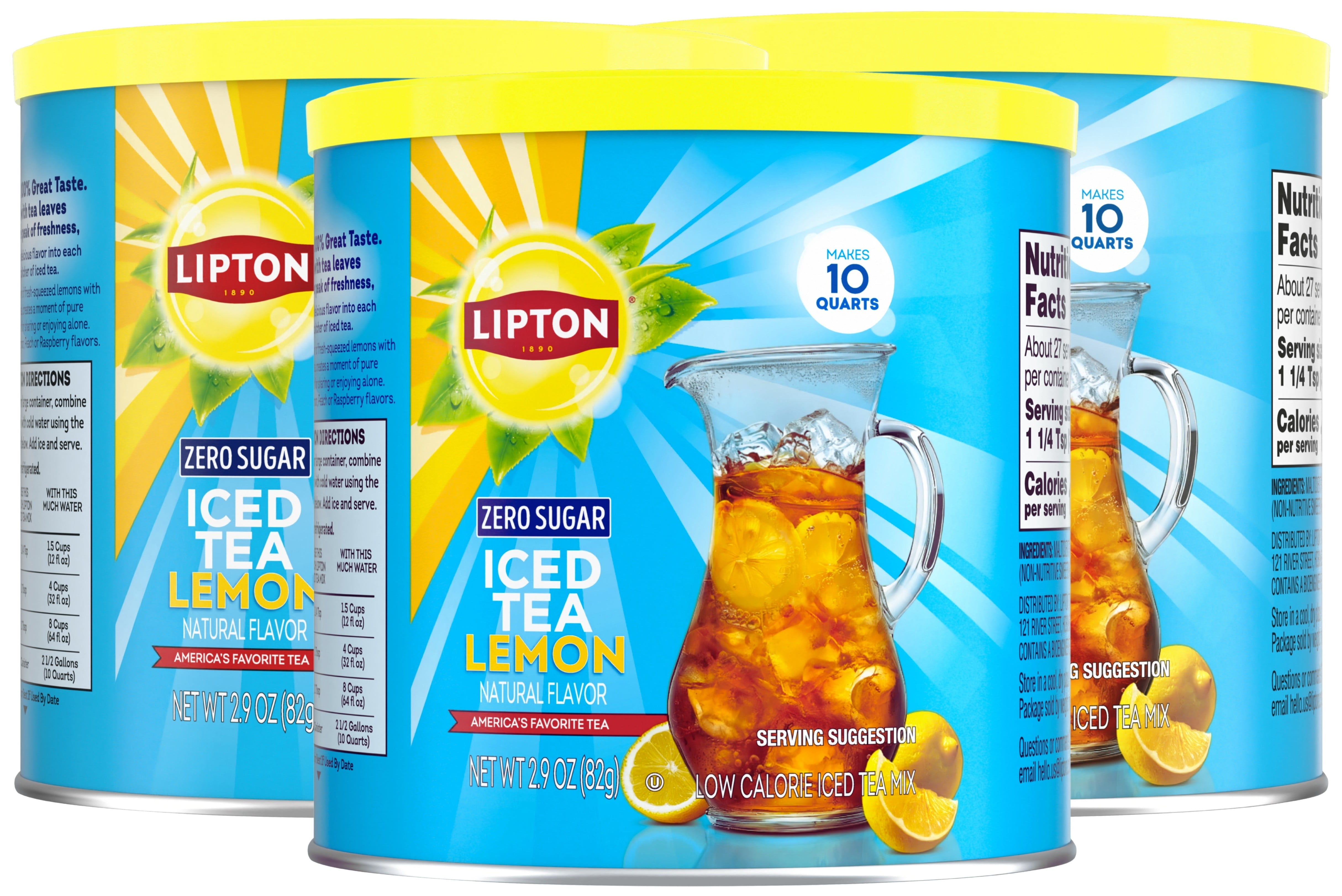 Lipton Diet Lemon Iced Tea Mix, Sugar-Free, with Caffeine, Made from ...