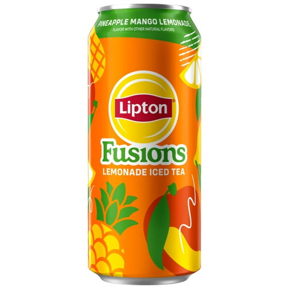 Lipton Fusions Iced Tea Pineapple Mango Lemonade 16 fl oz Can - Walmart.com