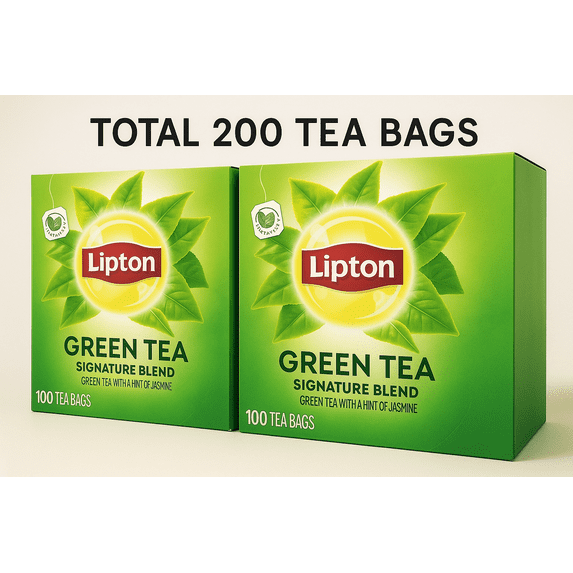 Lipton Green Tea 100% Natural with Hint of Jasmine 200 Tea Bags Pack of ...