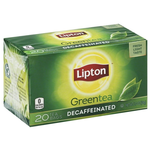 Lipton Green Tea, Decaffeinated, Tea Bags 20 Count Box - Walmart.com