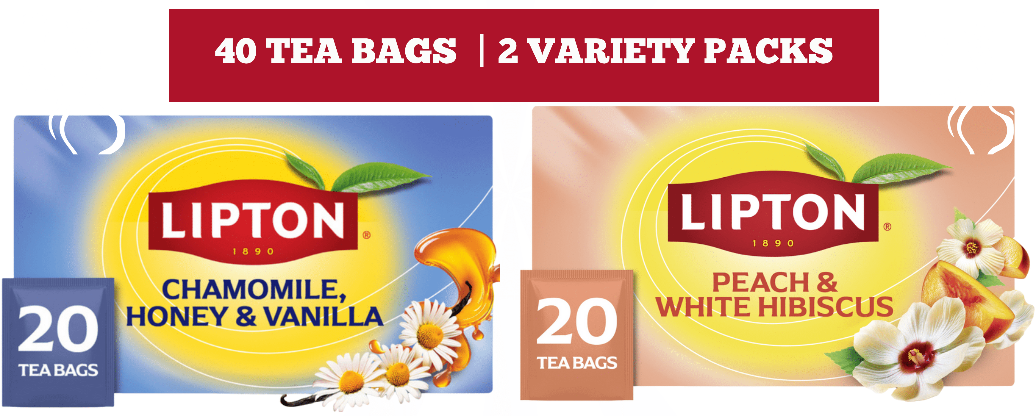Honey Packs Lipton Caffeine Free Tea Bags Golden Chamomile With Honey ...