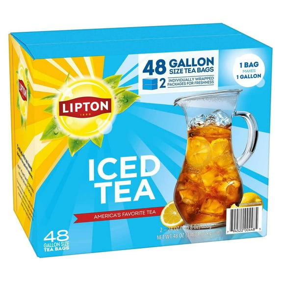 Lipton Iced Tea, Gallon Size Tea Bags, 48 Count - Walmart.com