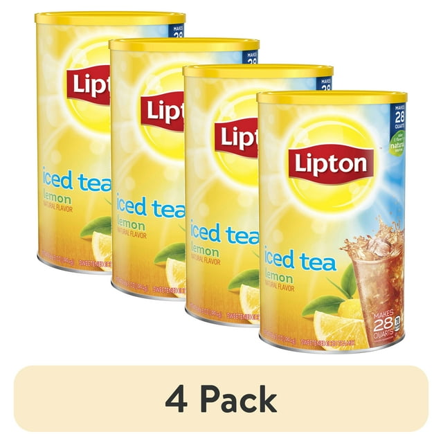 (4 pack) Lipton Lemon Sweetened Iced Tea Mix, 2.1 Oz - Walmart.com